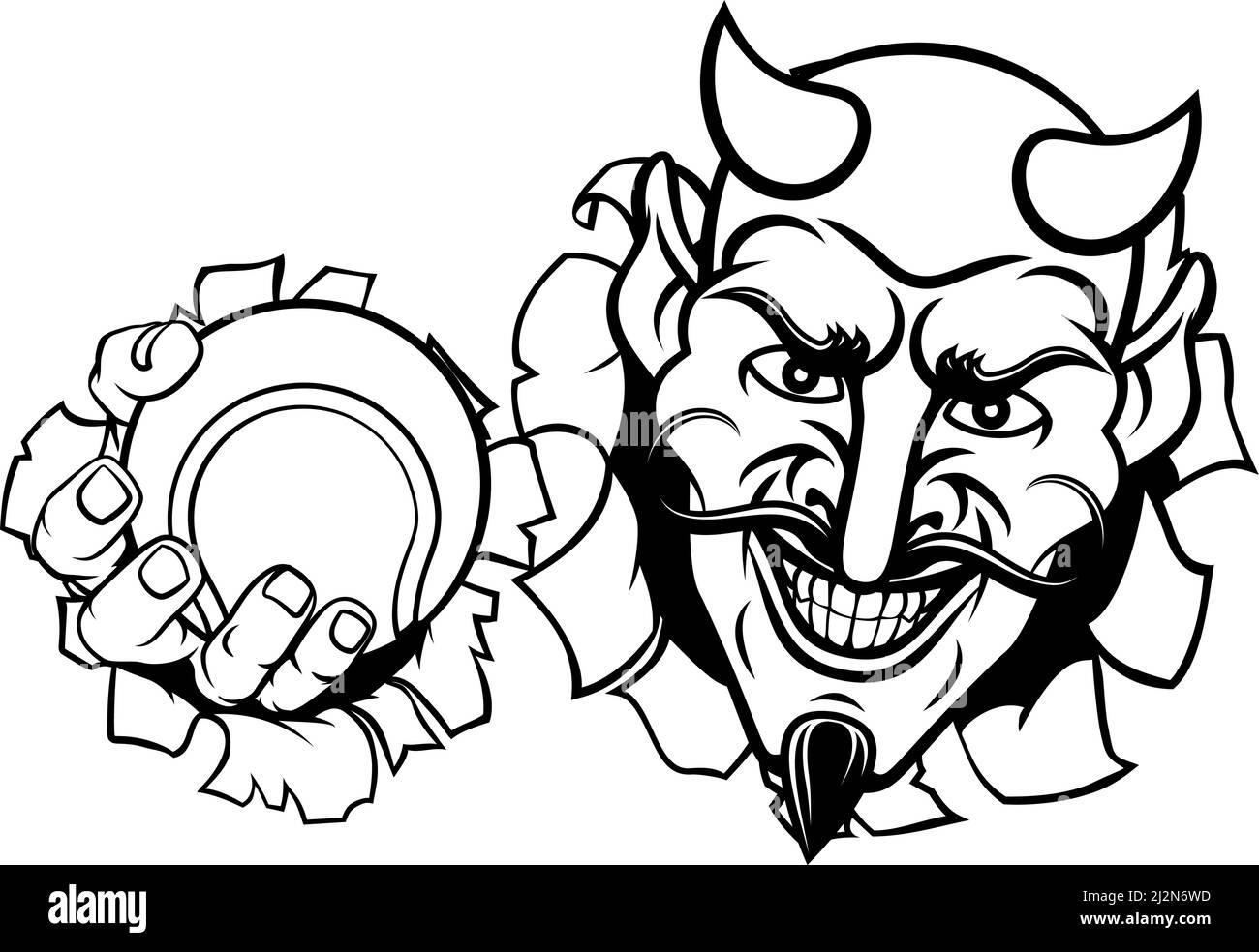 Devil Satan Tennis Ball Sports Mascot Cartoon Stock Vector Image & Art ...