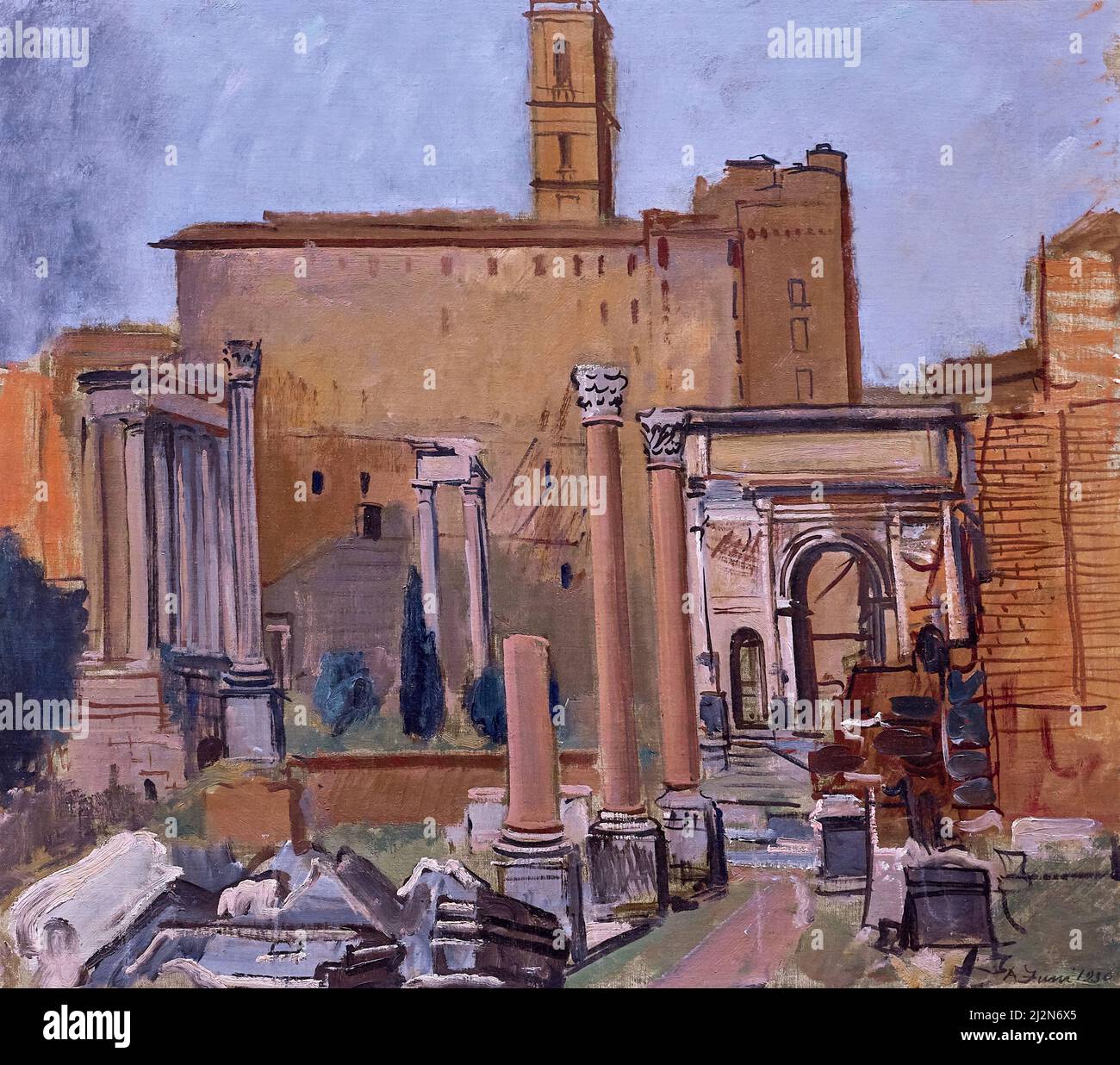 The Roman forum - oil on canvas - Achille Funi - 1930 - Ferrara, Italy ...