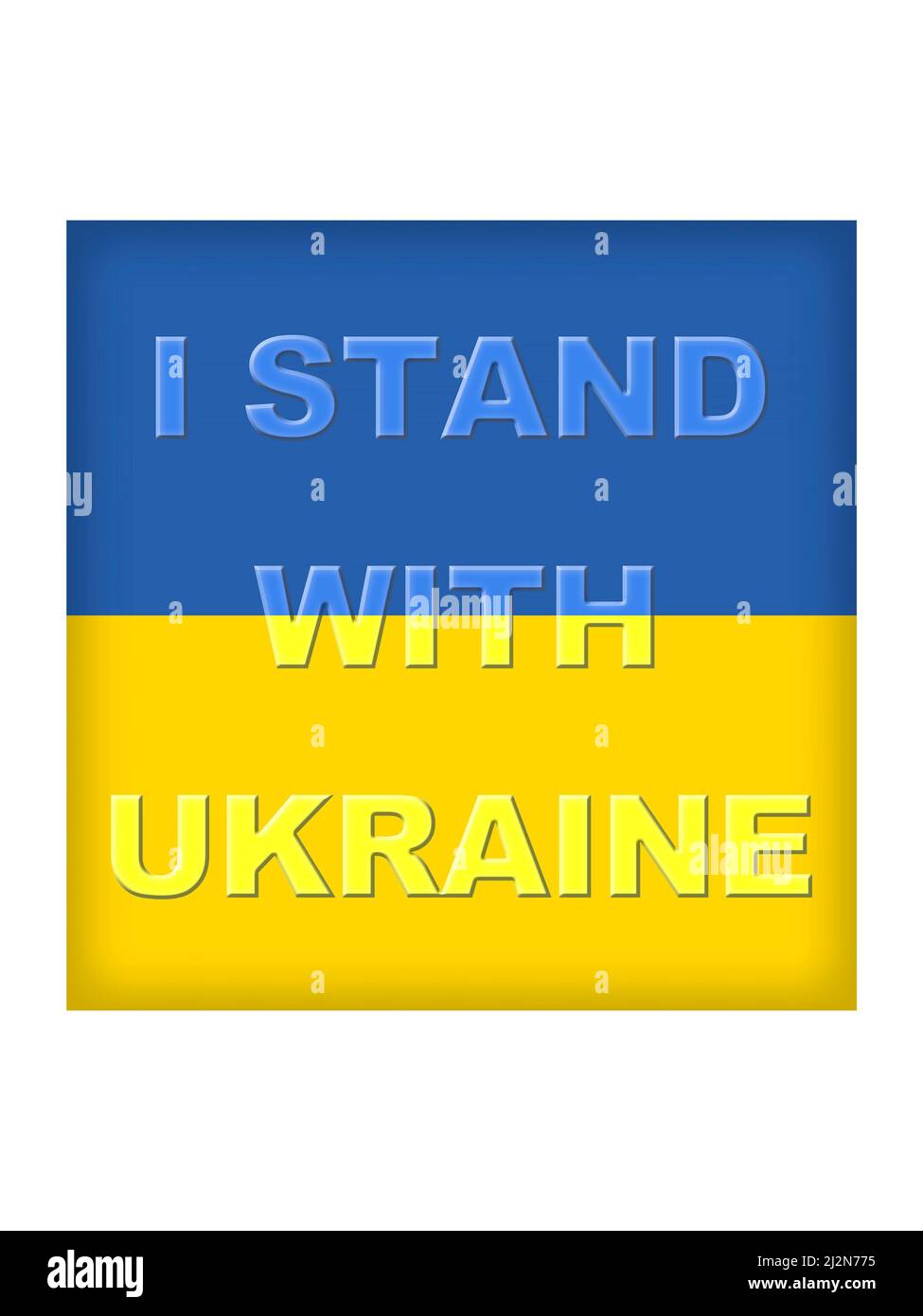 square button with Ukrainian flag and slogan I stand with Ukraine on white Stock Photo - Alamy