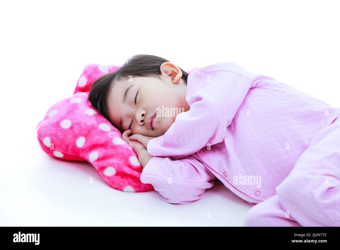 Healthy children concept. Asian child sleeping peacefully. Adorable ...