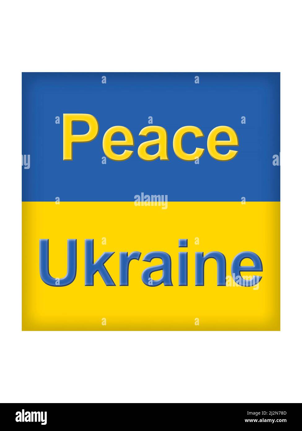 Stand with Ukraine: square button with Ukrainian flag words Peace and ...