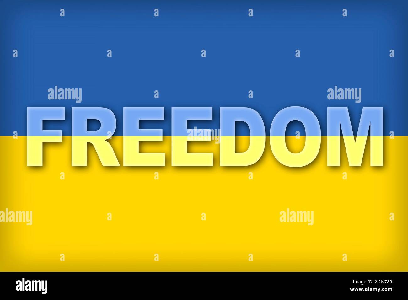 Stand with Ukraine: word Freedom on Ukrainian flag Stock Photo - Alamy
