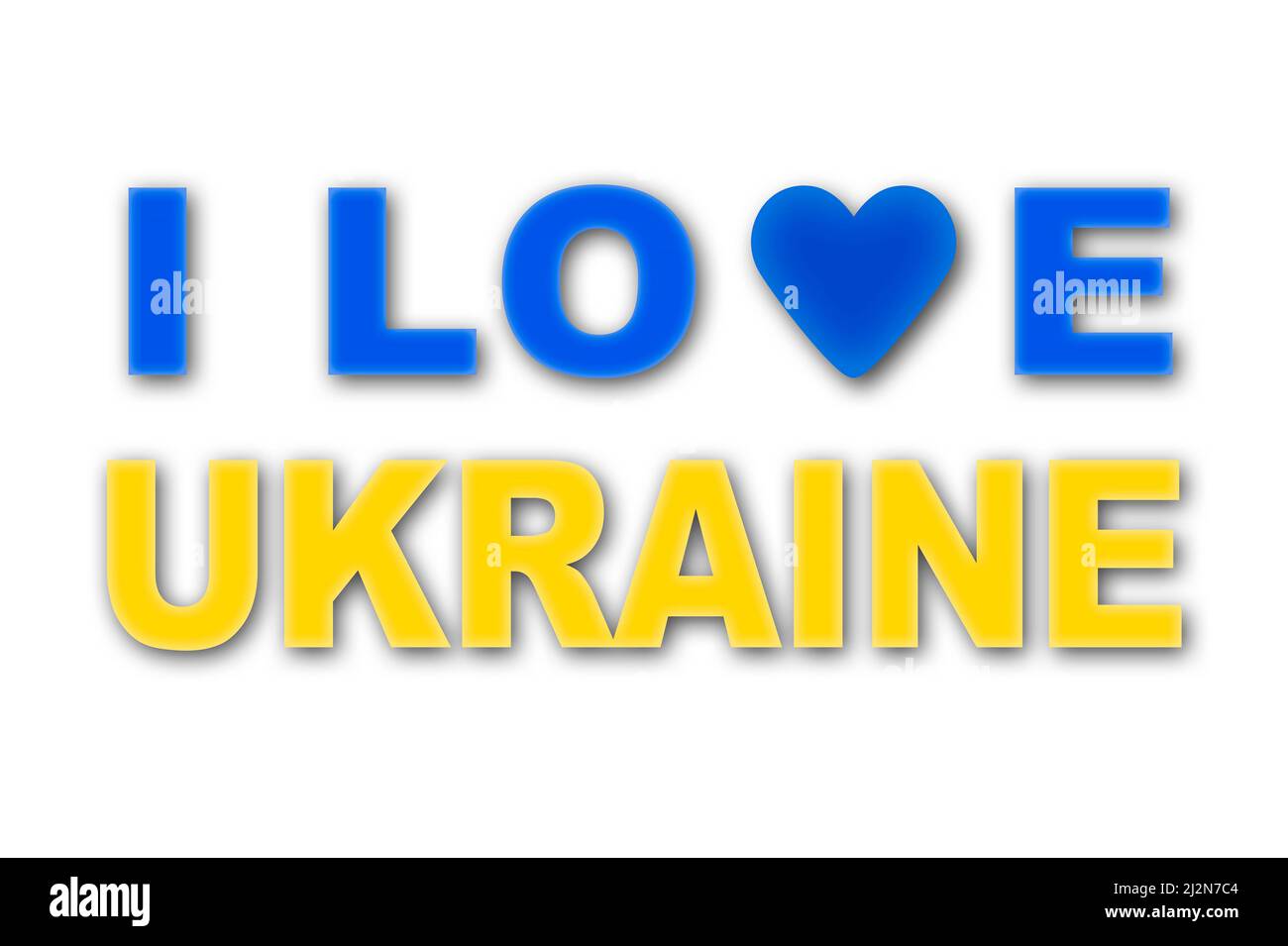 Stand with Ukraine: message I love Ukraine on white background Stock ...