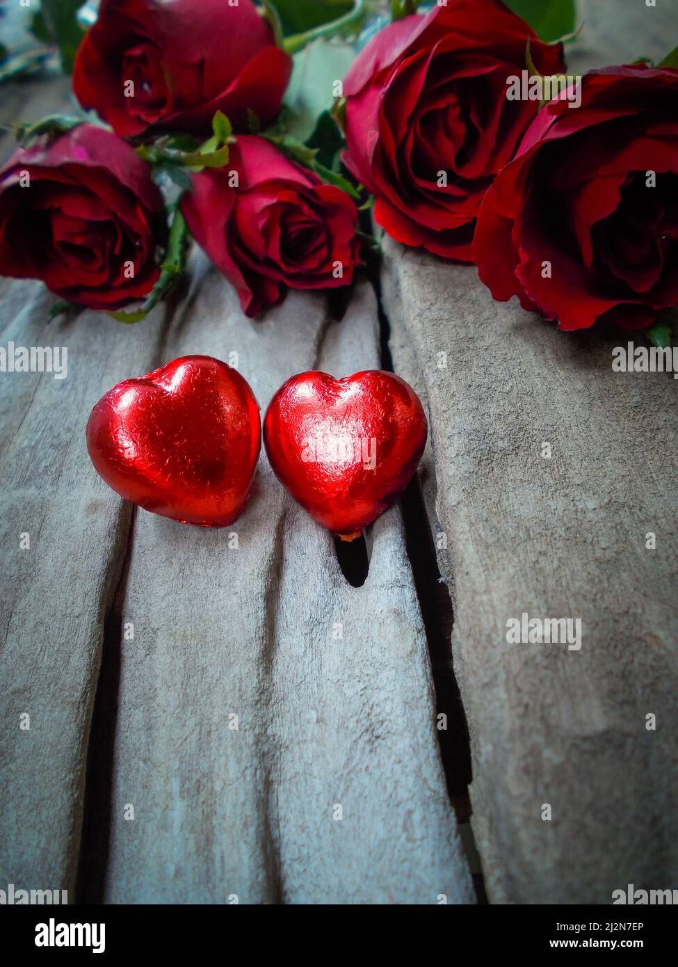 Red Hearts And Roses Gif