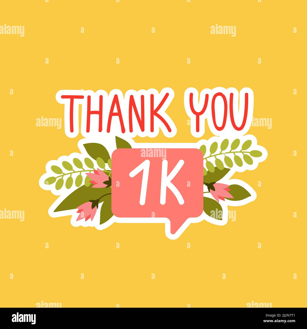 Thank you 1k followers, floral congratulation insta badge to celebrate ...