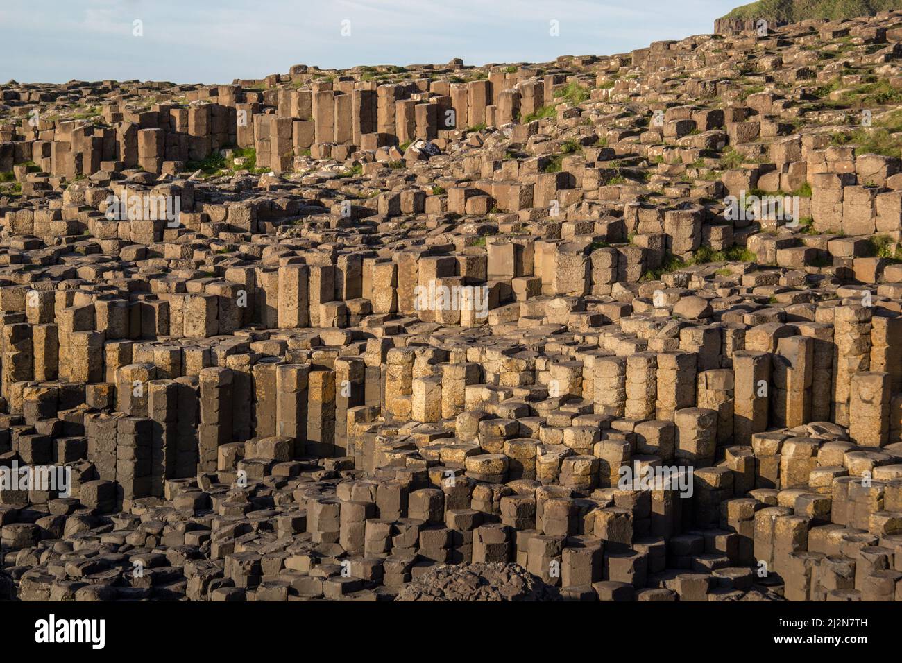Sunset over basalt columns Giant's Causeway, County Antrim, Northern ...