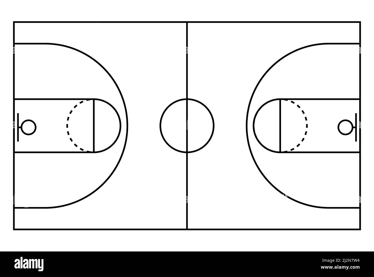 Basketball court icon, floor parquet area, top american sport symbol ...