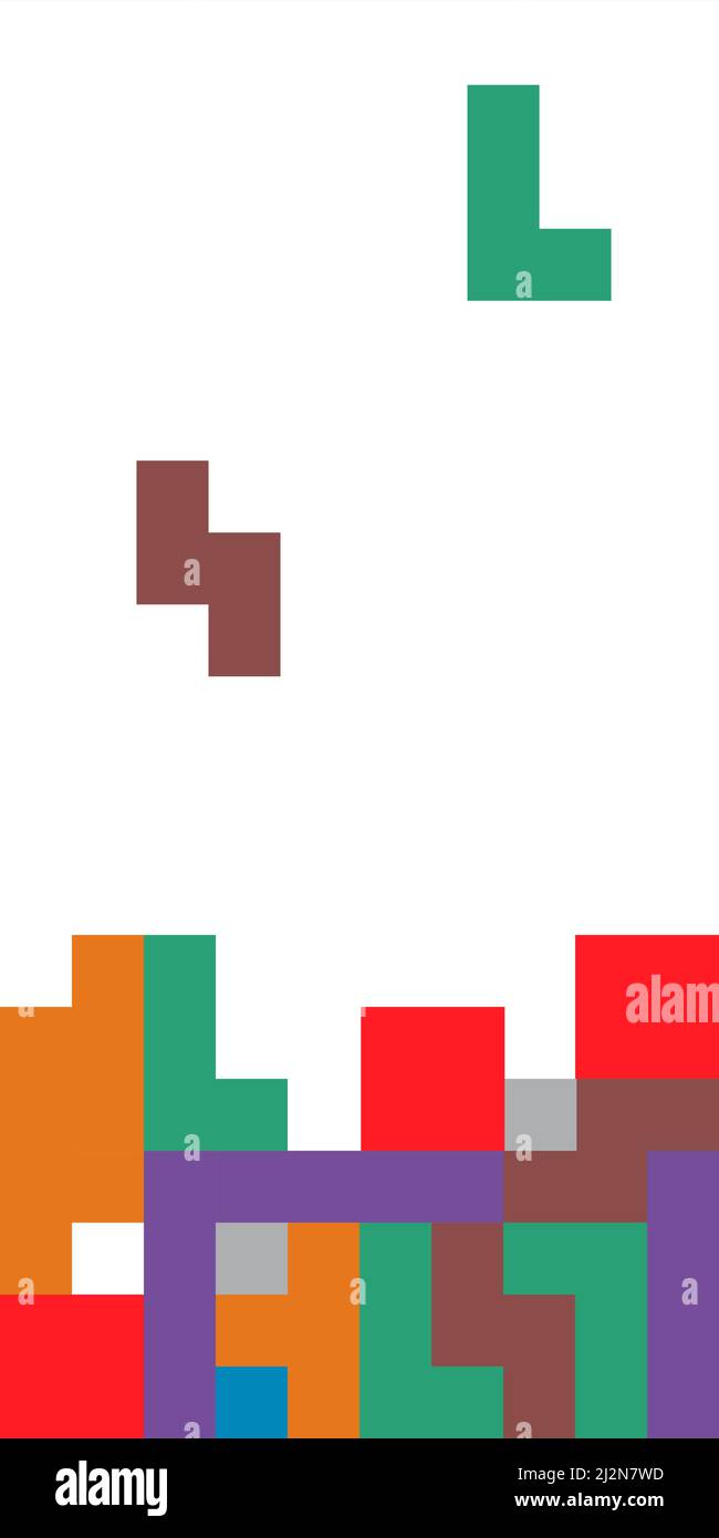 Set of color tetris block background, color puzzle icon , logic fun ...