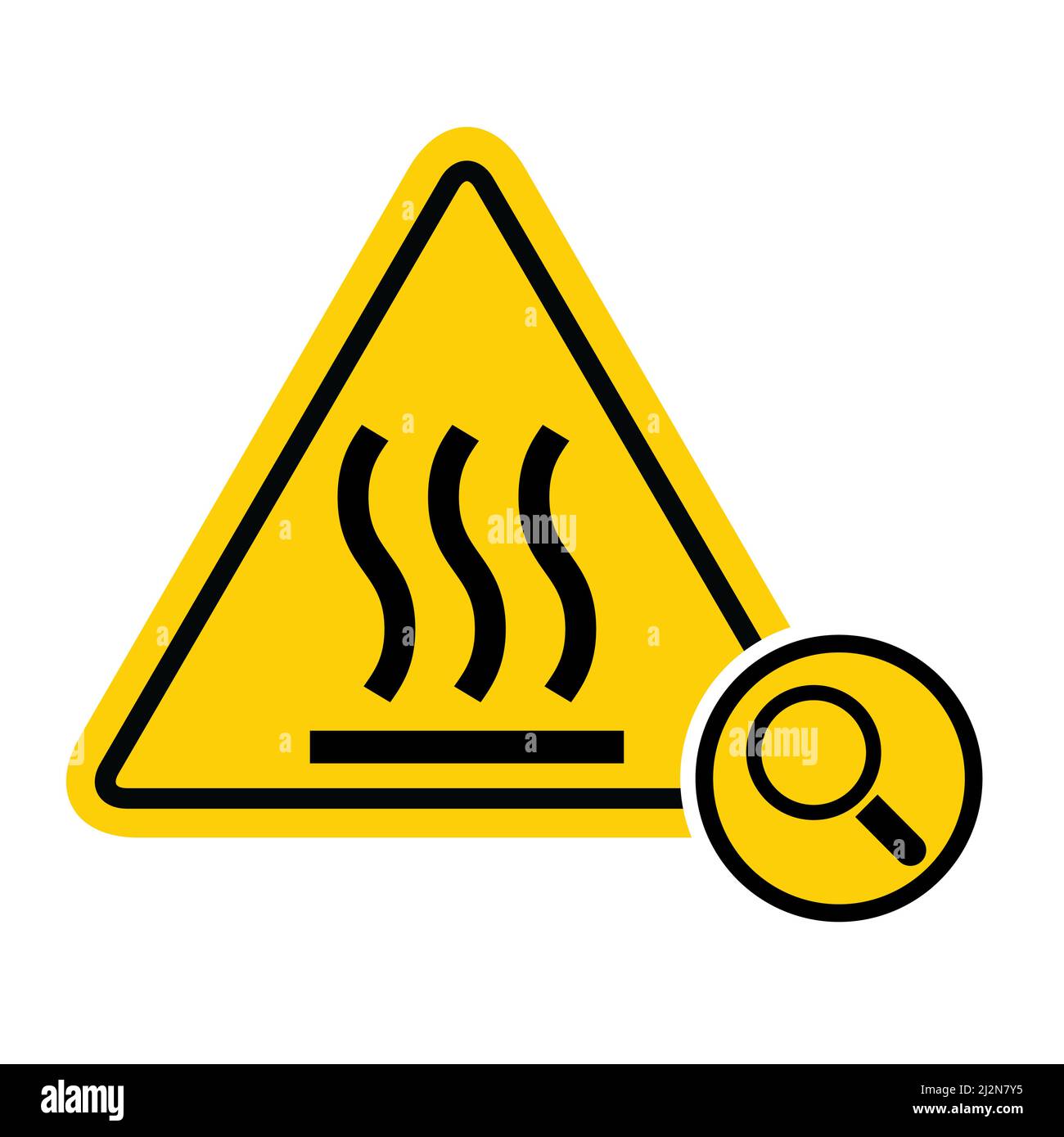 Hot surface icon, safety graphic information symbol, risk notice ...