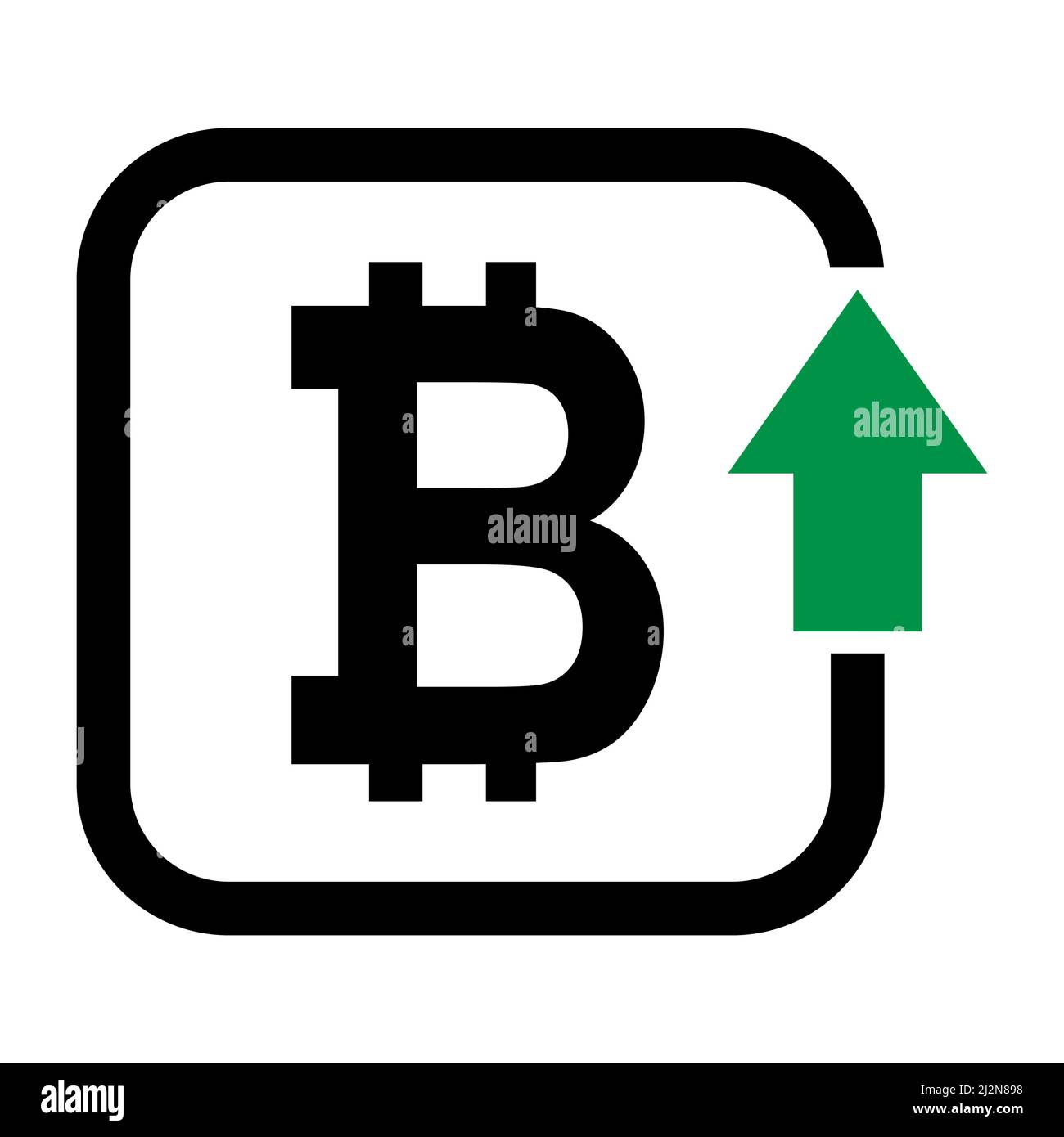 Cost symbol bitcoin increase icon. Income vector symbol image isolated ...
