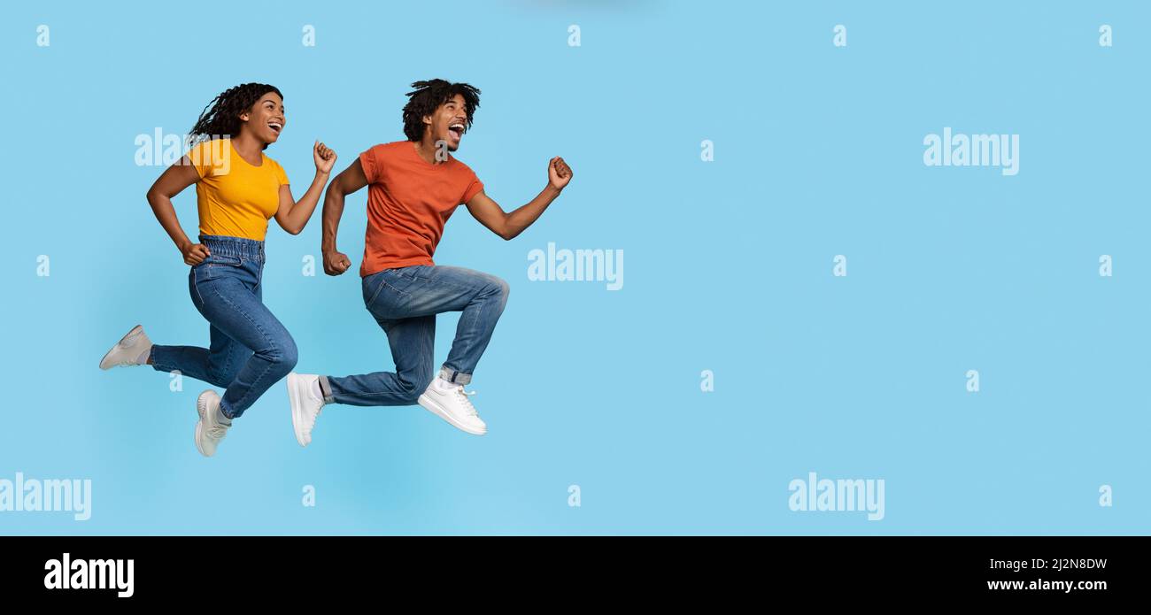 Free running leap hi-res stock photography and images - Alamy