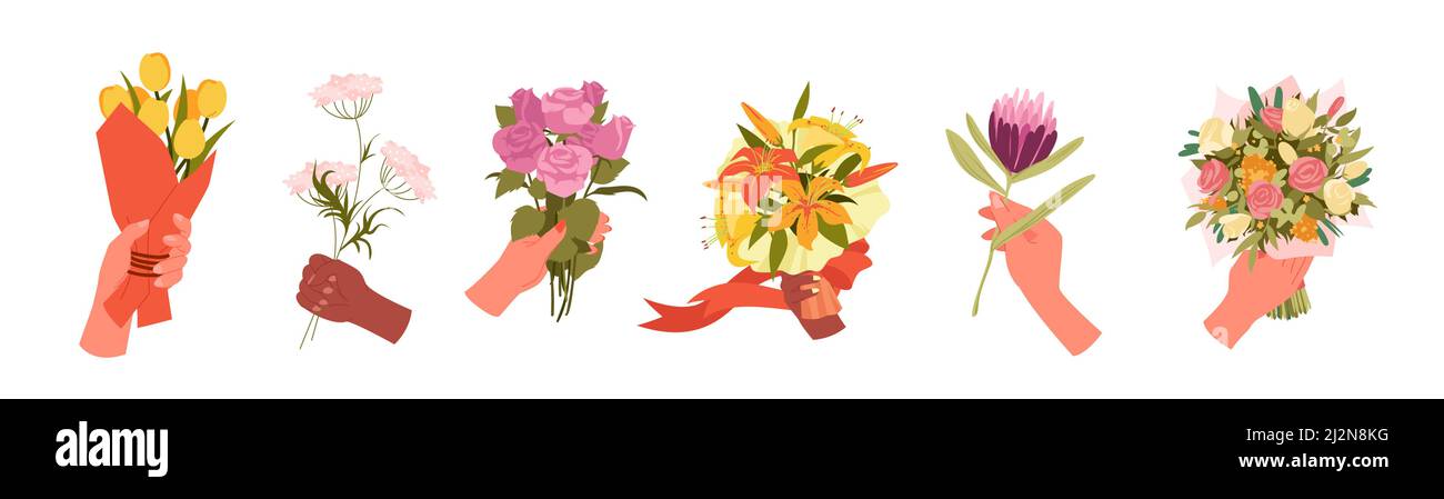 Set hands holding gift Cut Out Stock Images & Pictures - Alamy