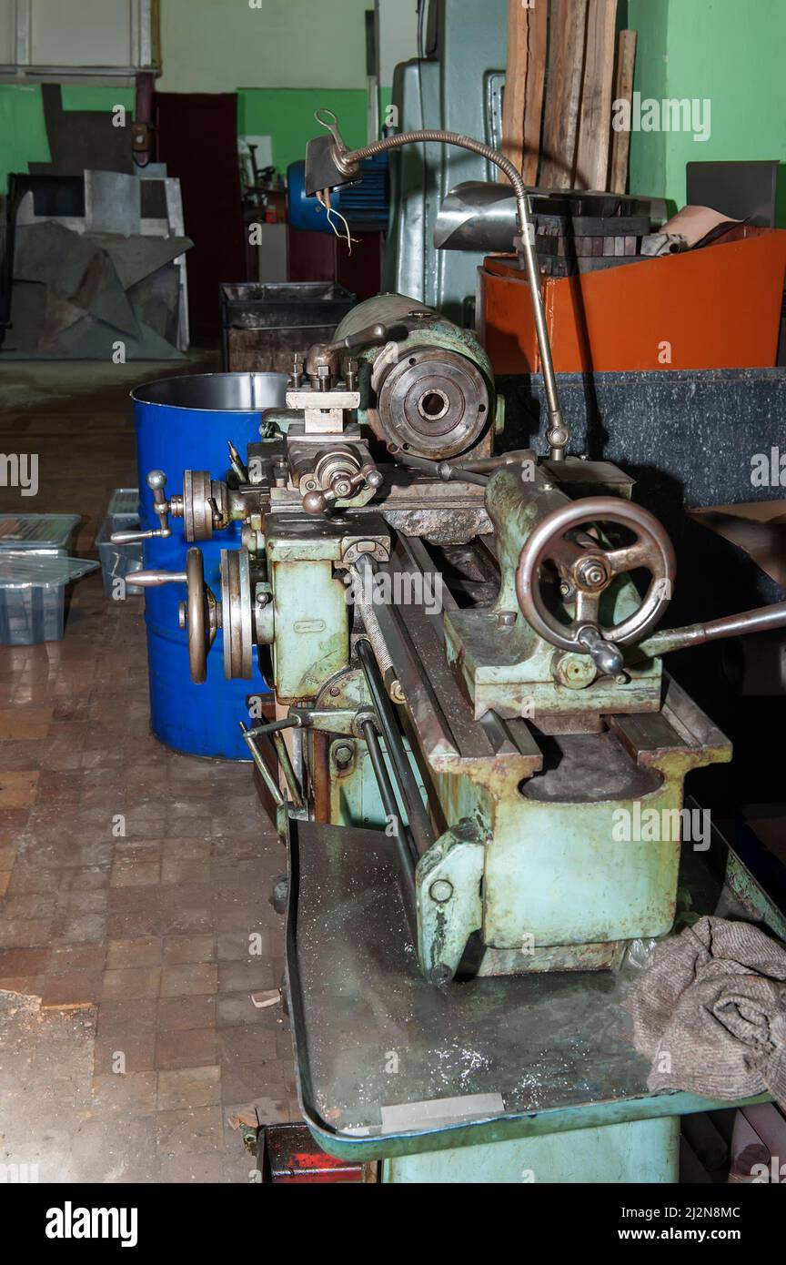 Finished metal parts. Metal products. Heavy industry. retro machines at ...