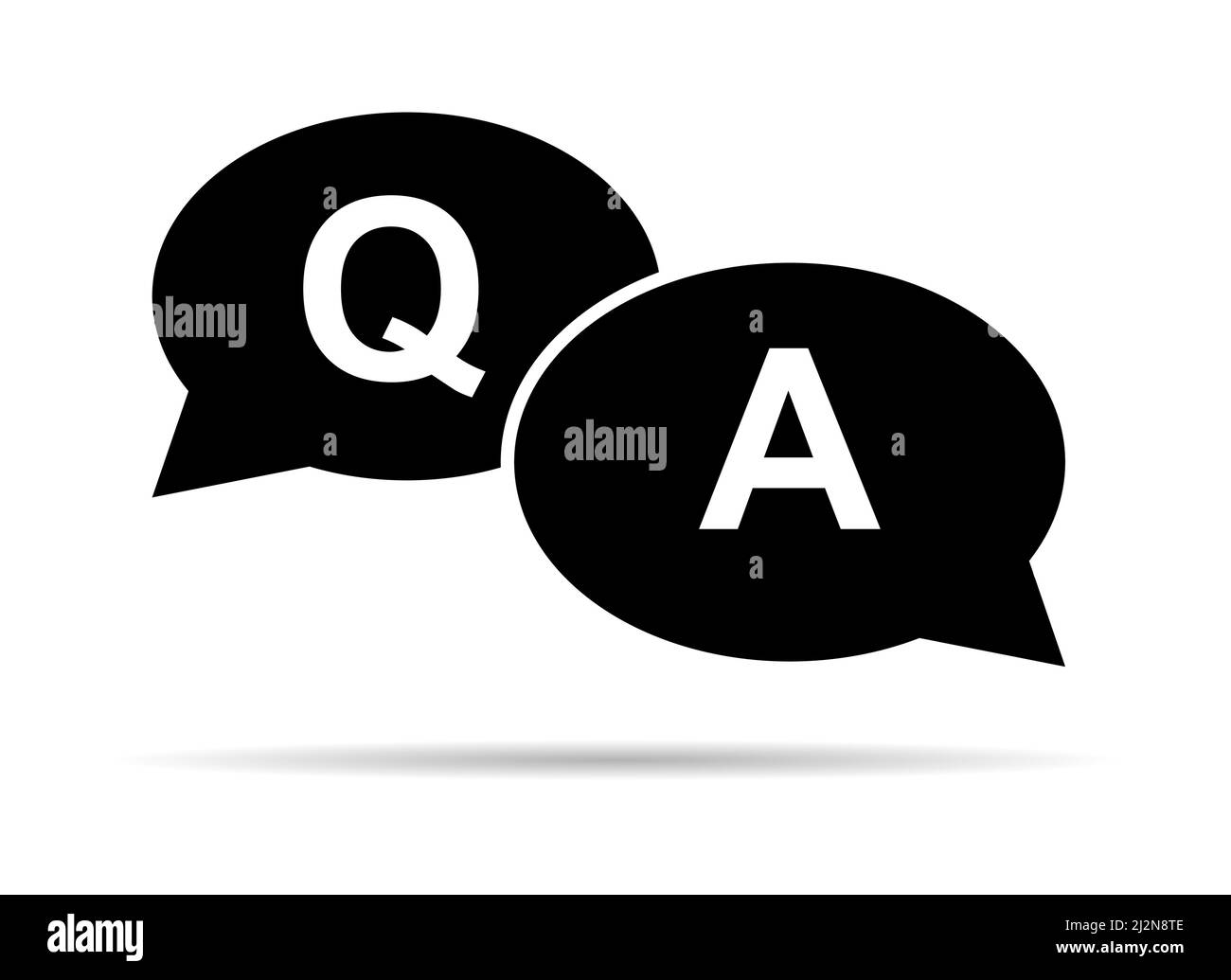 FAQ, frequently asked questions vector icon. Information speech bubble symbol, help message ...