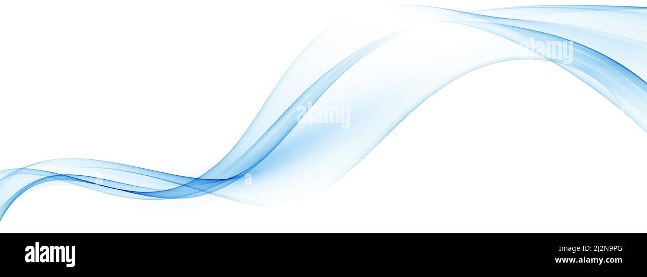 Abstract blue wavy vector background, blue wave for design brochure ...