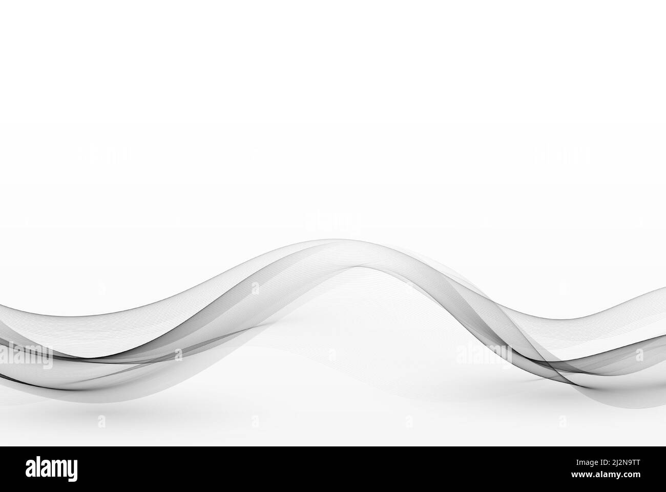 Gray transparent wave flow on white background Design element for ...