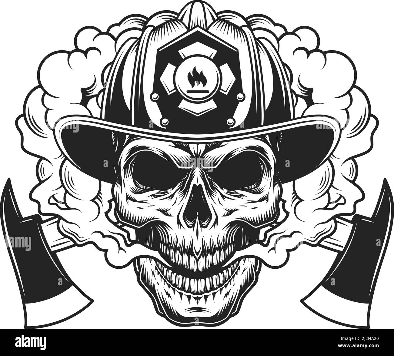 Fireman Skull Vector