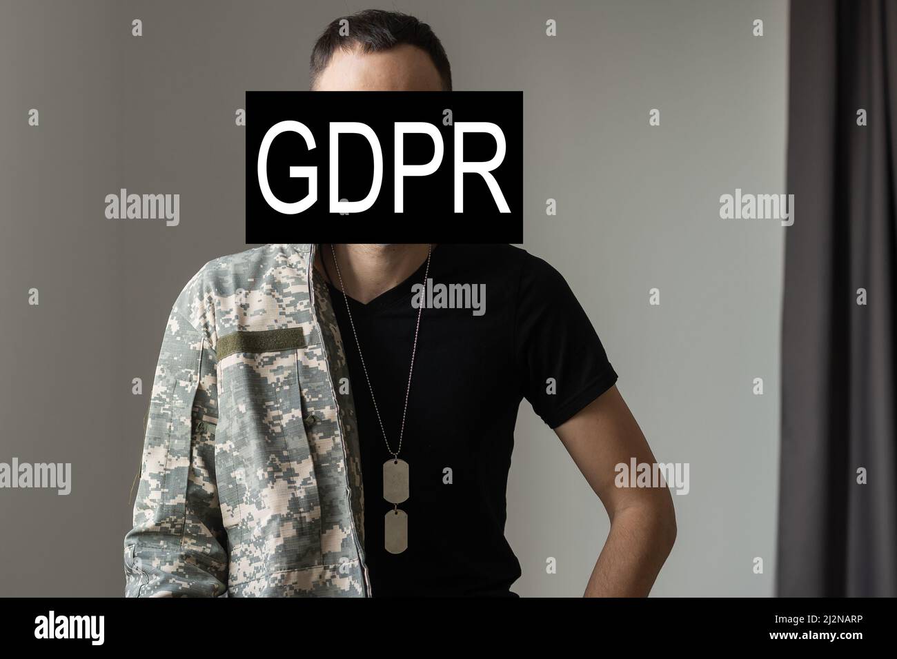 GDPR - General Data Protection Regulations Military concept. Soldier ...