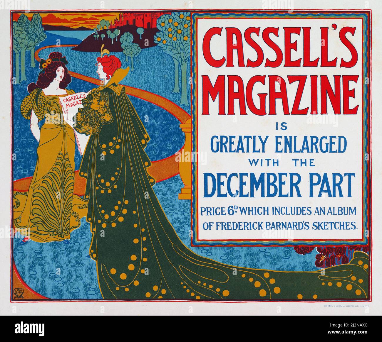 Louis Rhead artwork - Art Nouveau poster - Cassells Magazine; December ...