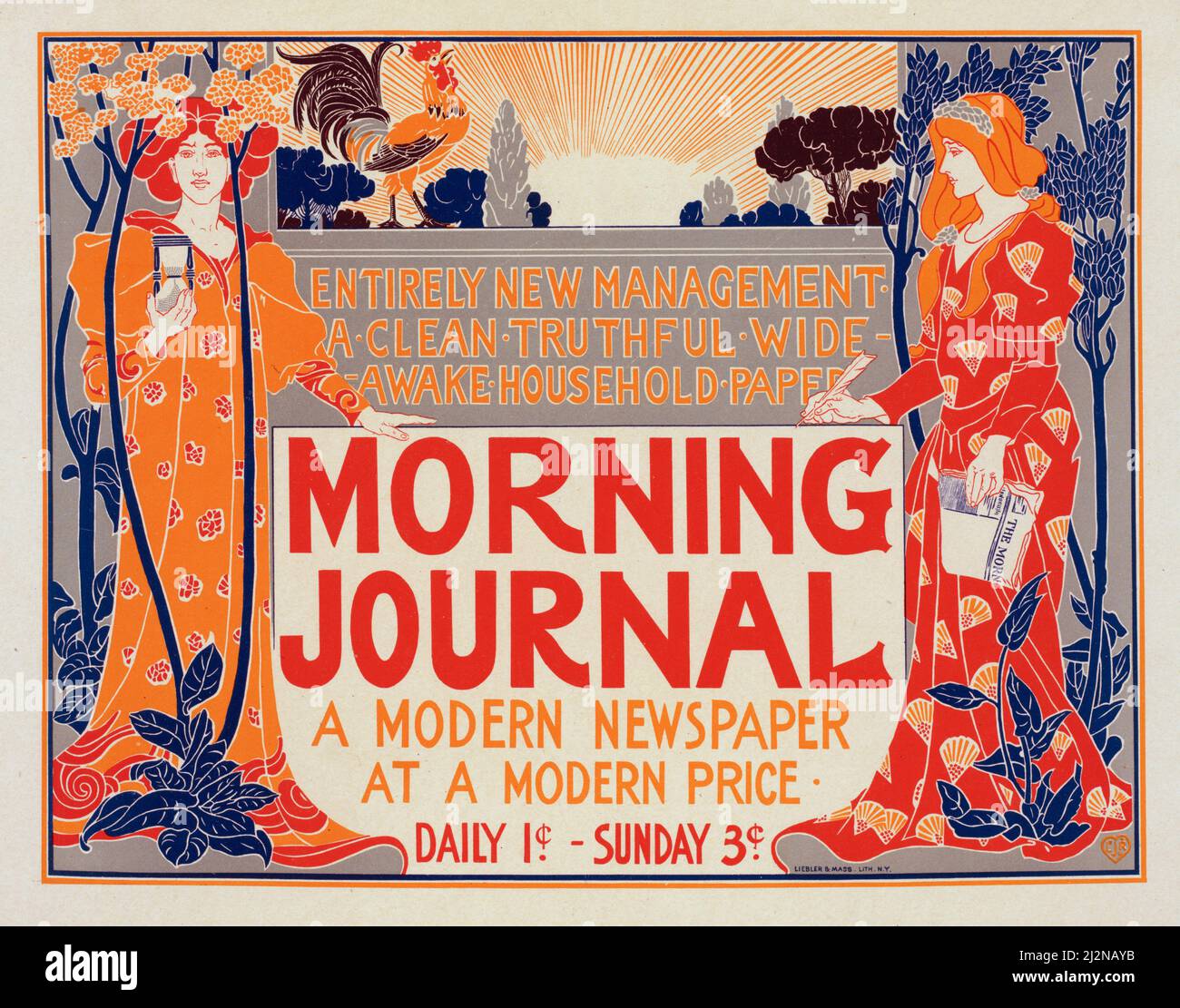 Louis Rhead artwork - Art Nouveau poster - Morning Journal, A modern ...