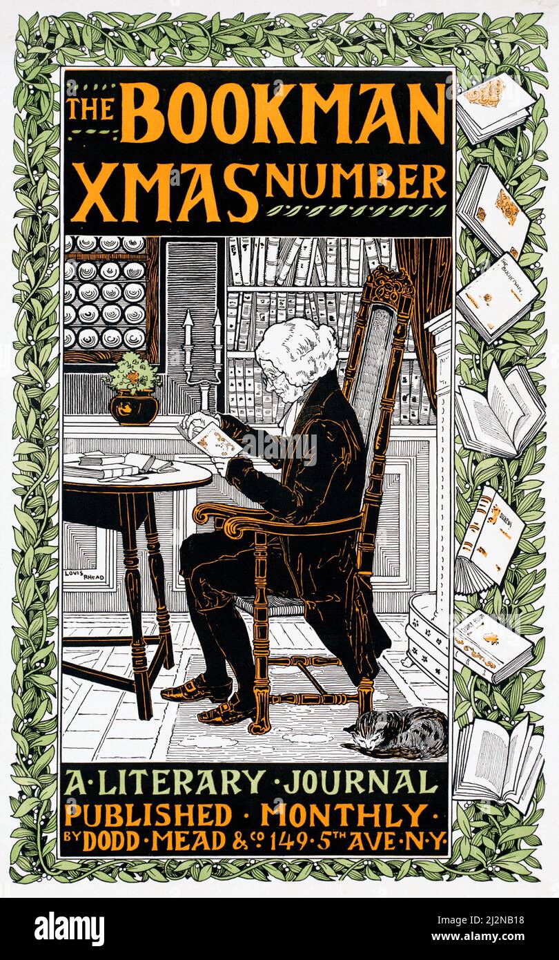 Louis Rhead artwork - Art Nouveau poster - The bookman Xmas number (ca ...