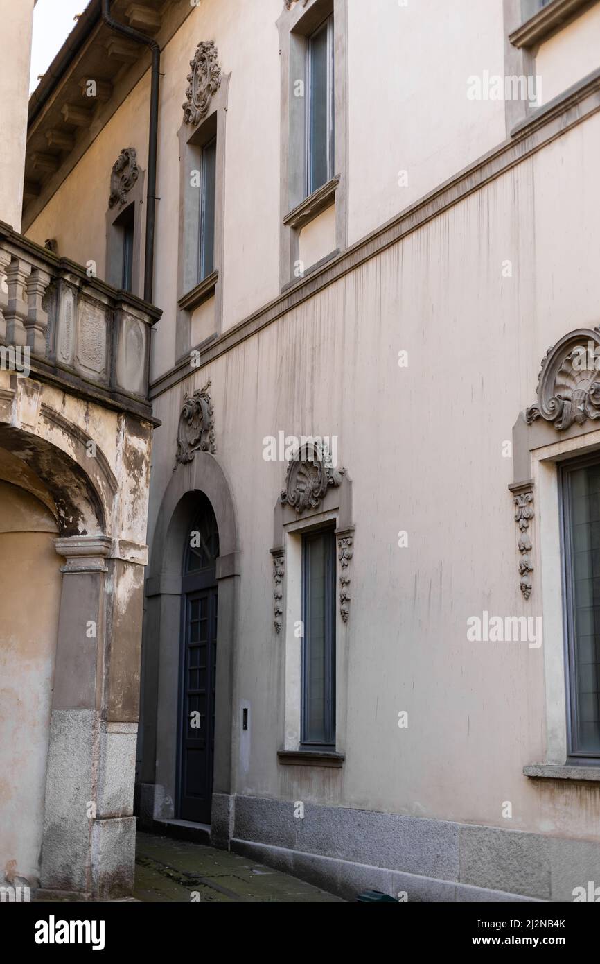 an old vintage window in a beautiful European architecture building ...
