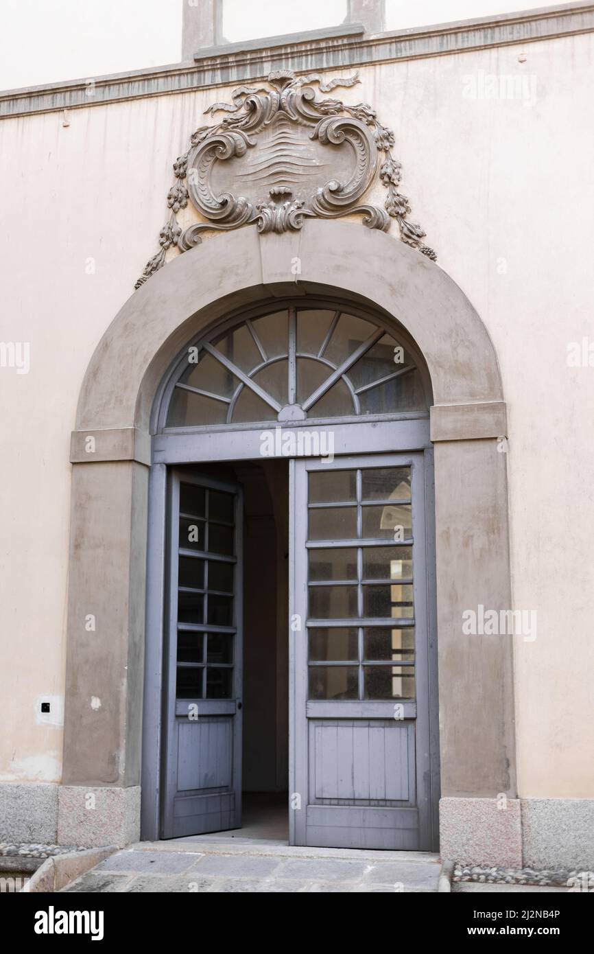 an old vintage window in a beautiful European architecture building ...