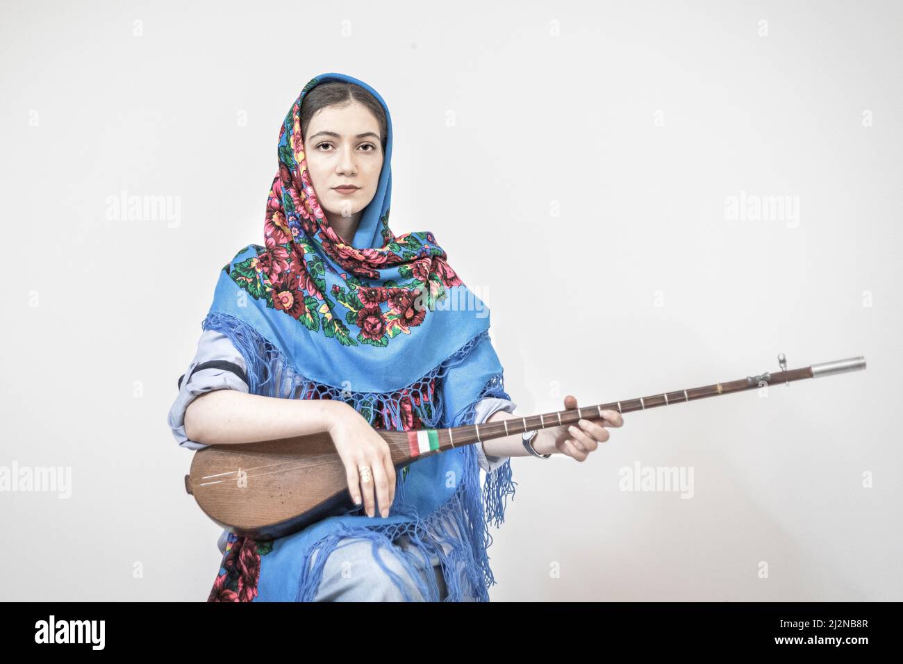 Girls singer folklore band posed before their show start. in Mashhad ...