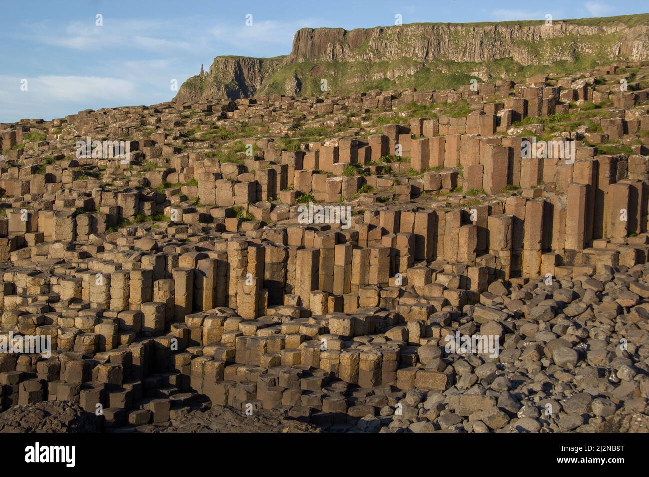 Sunset over basalt columns Giant's Causeway, County Antrim, Northern ...