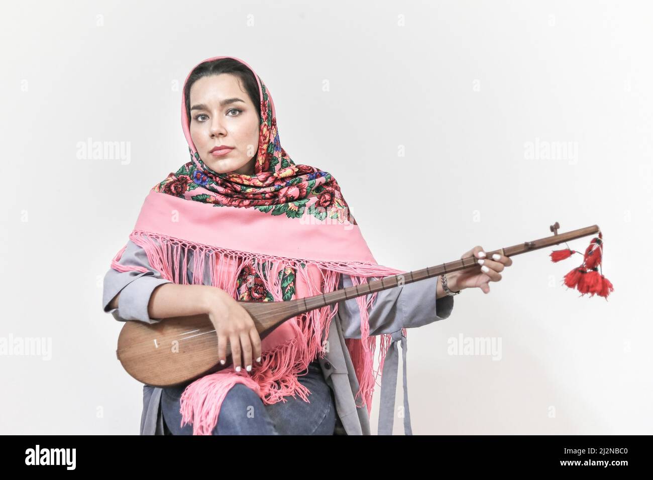 Girls singer folklore band posed before their show start. in Mashhad ...
