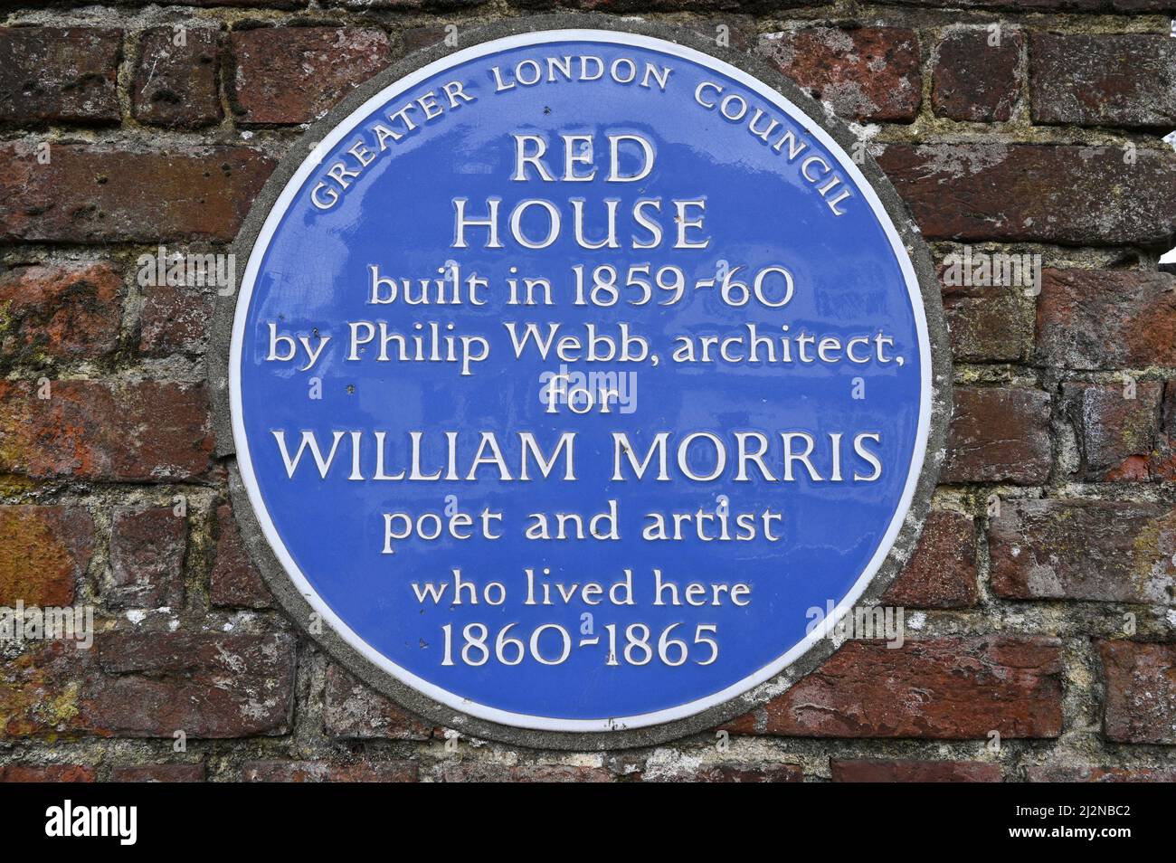Blue Plaque for The Red House which was built in 1859-60 by Philip Webb ...