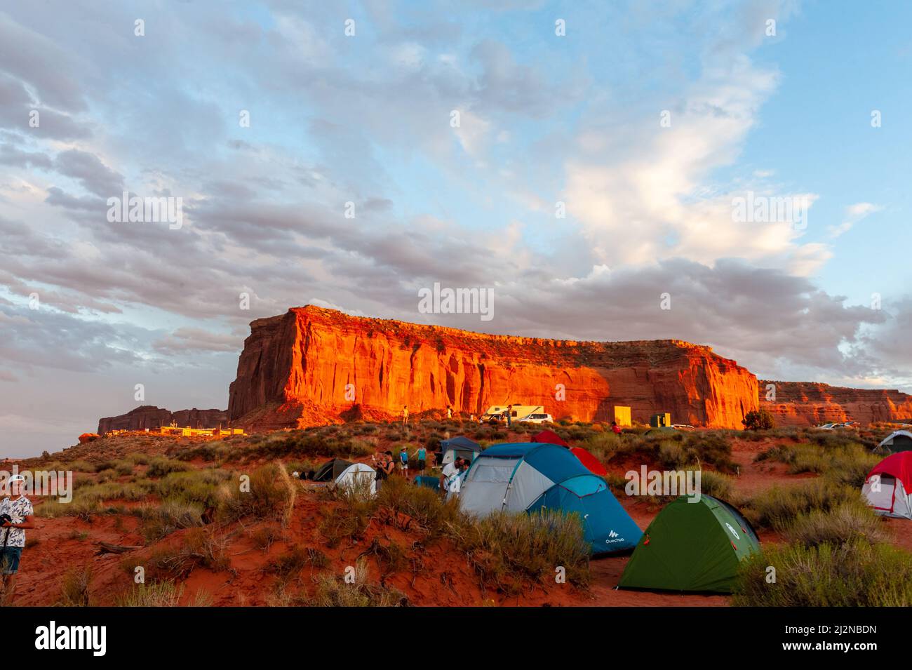 Monument Valley, Arizona. August 11, 2017. Campers at the View ...