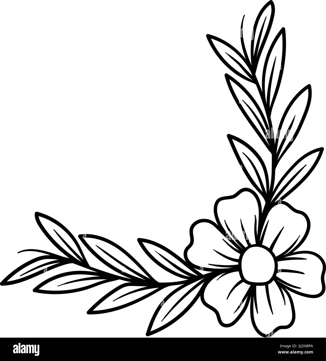 Floral line art illustration vector design template Stock Vector Image ...