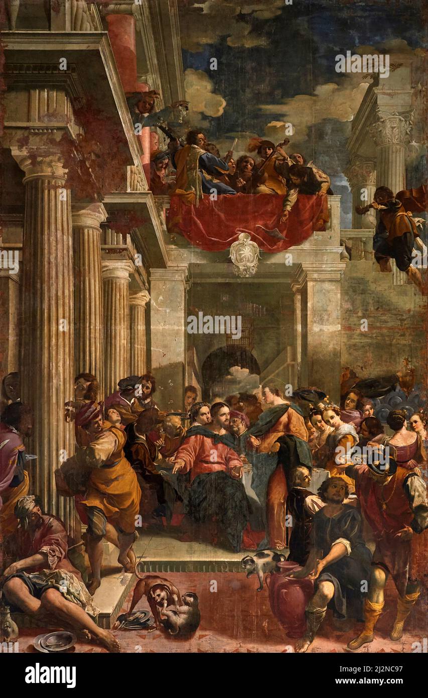 The wedding of Cana - oil on canvas - Carlo Bonomi - 1620 - Ferrara ...