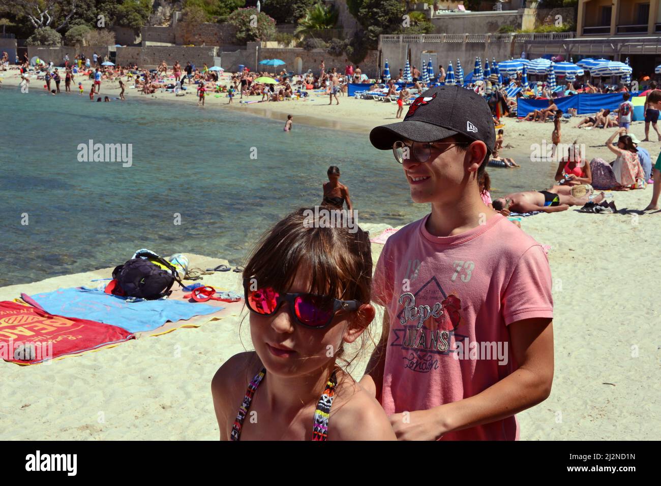 Brother sister beach hi-res stock photography and images - Alamy