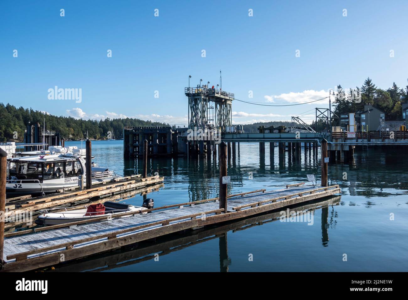 Friday Harbor, WA USA - circa November 2021: Wide view of the Friday ...