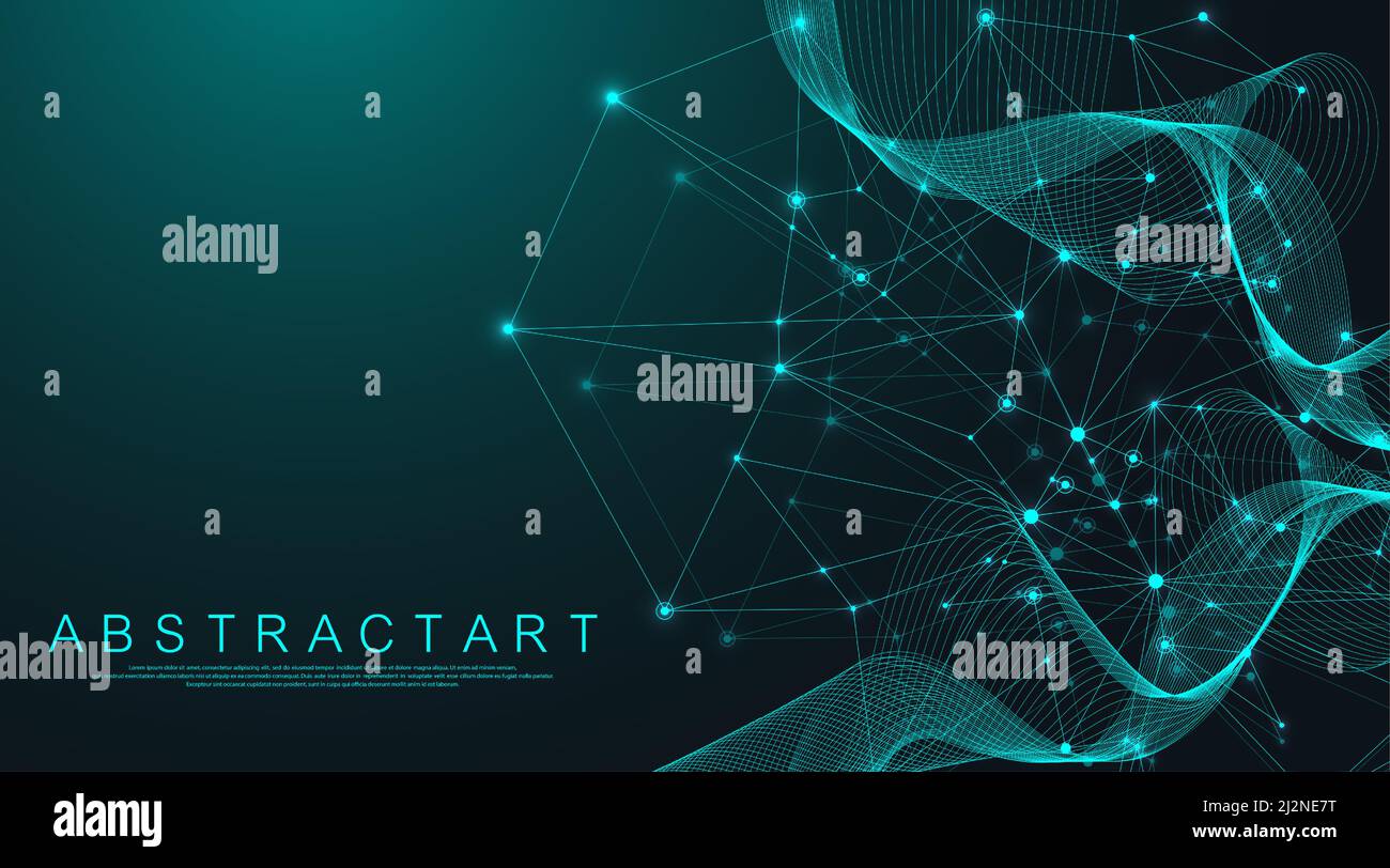 Technology Abstract Lines And Dots Connection Background Connection