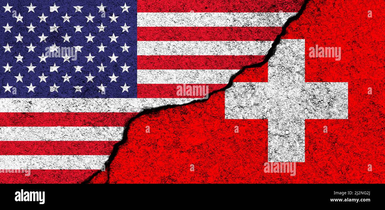 USA and Switzerland. Flags of United States and Switzerland ...
