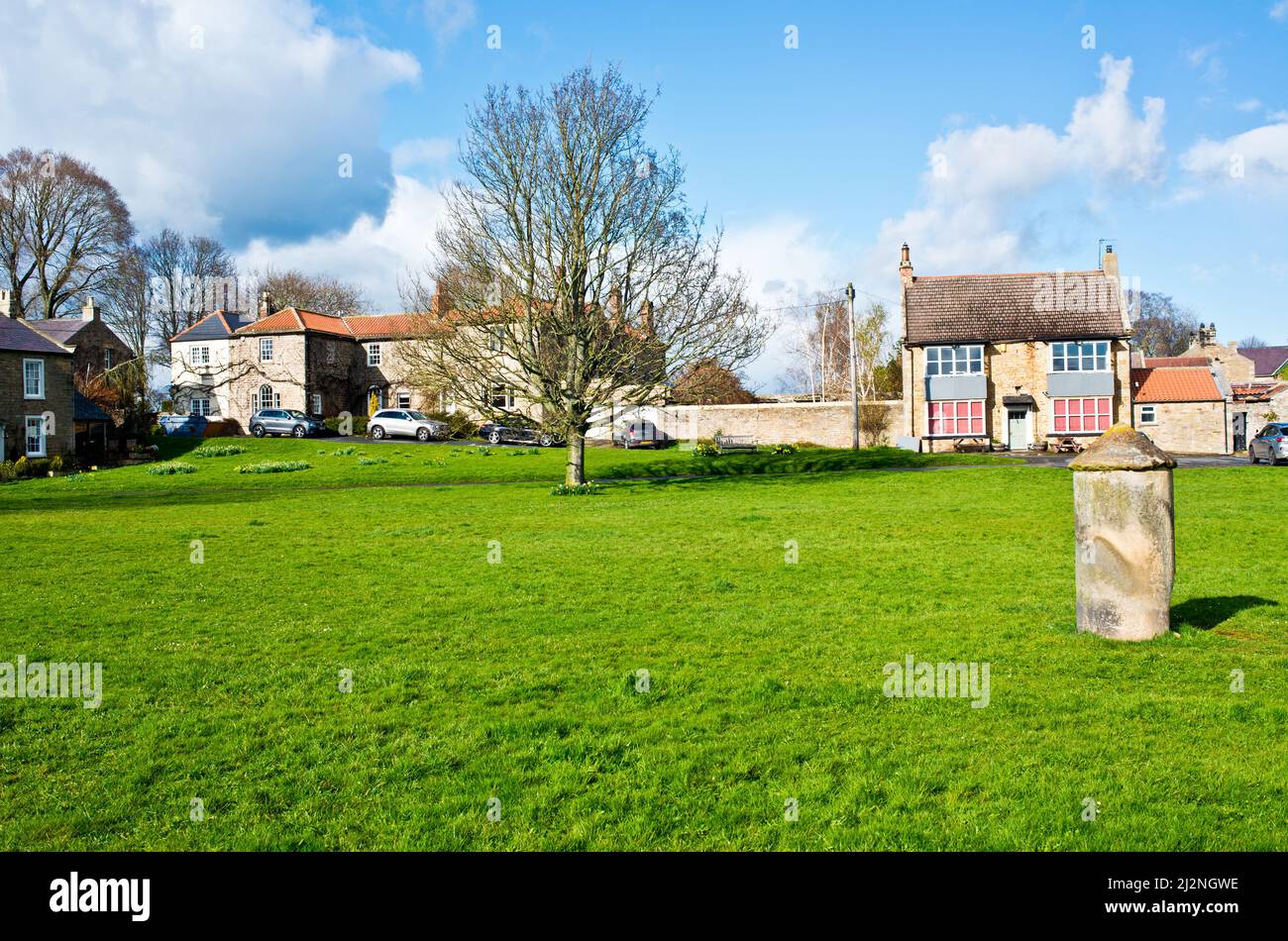 Village green, Aldbrough st John, North Yorkshire, England Stock Photo ...