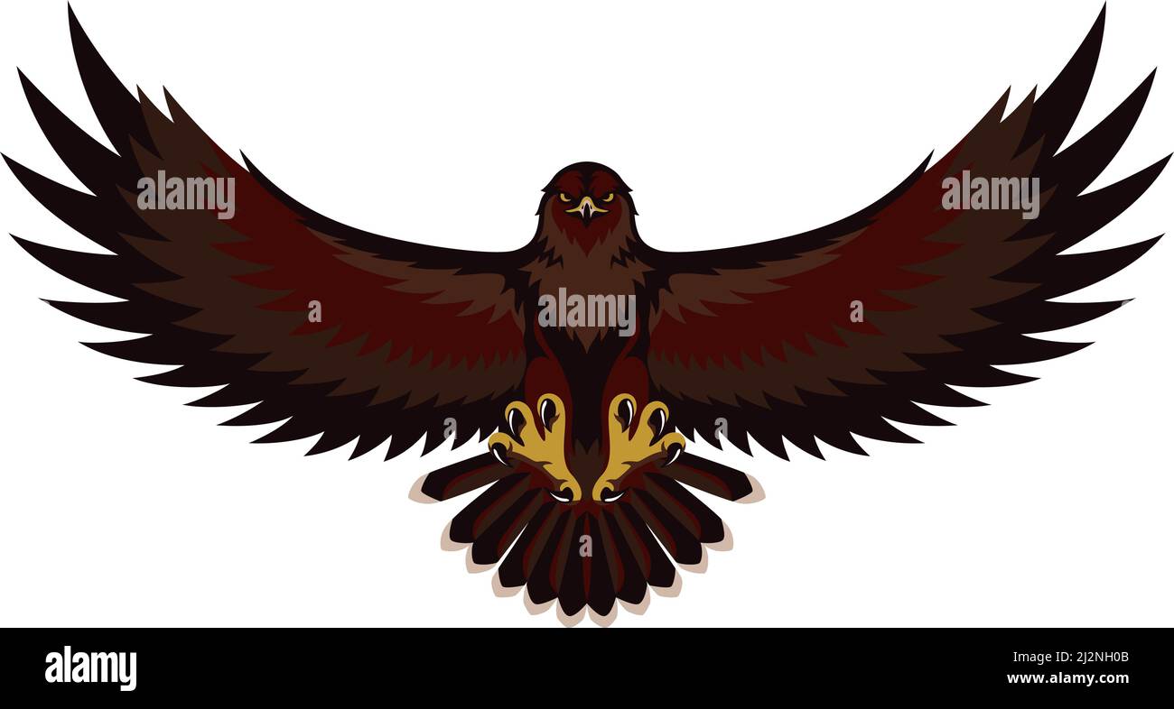 Red Hawk Spreading Its Wings Stock Vector Image & Art - Alamy