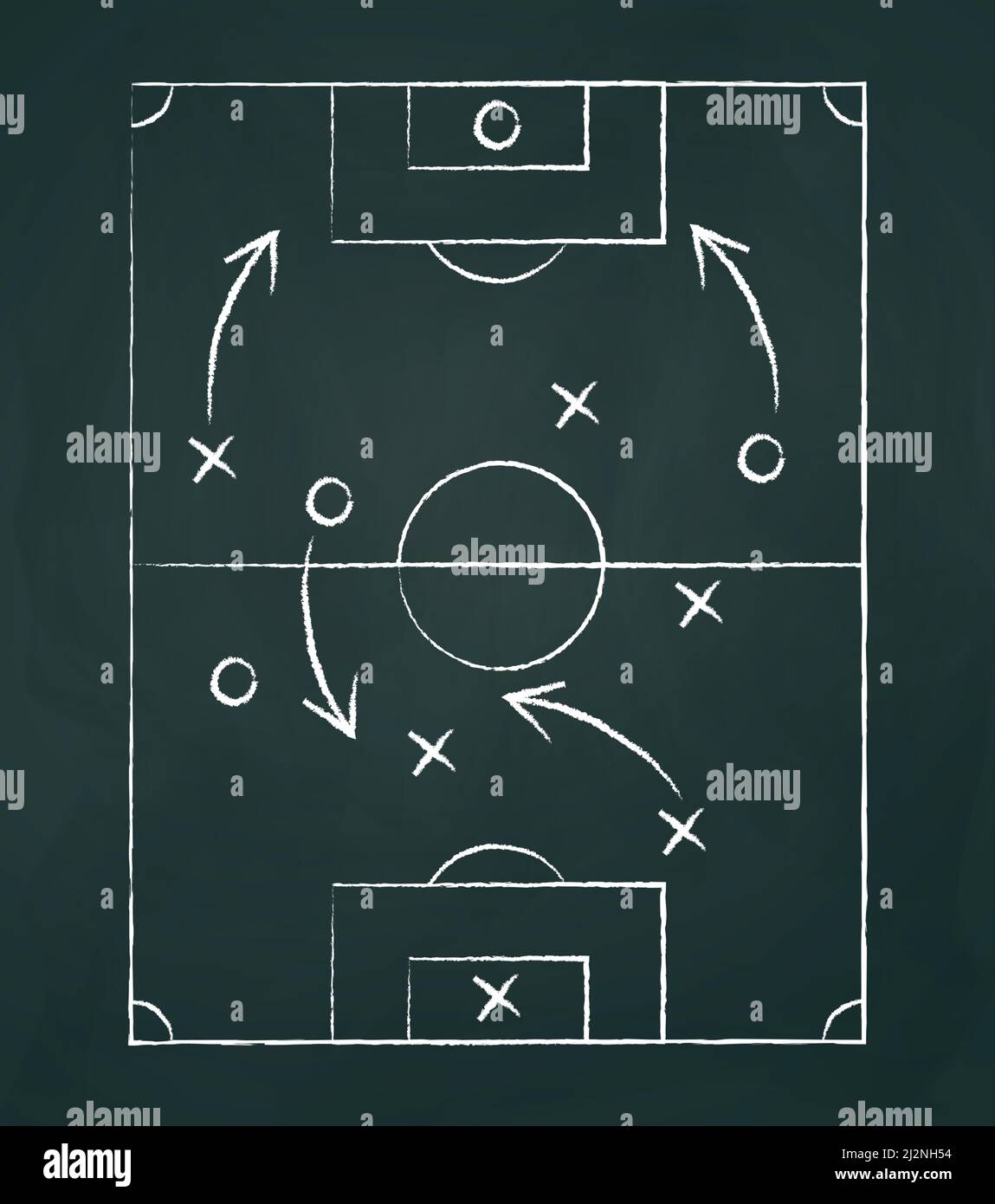 Dark board background with football tactics - Vector illustration Stock ...