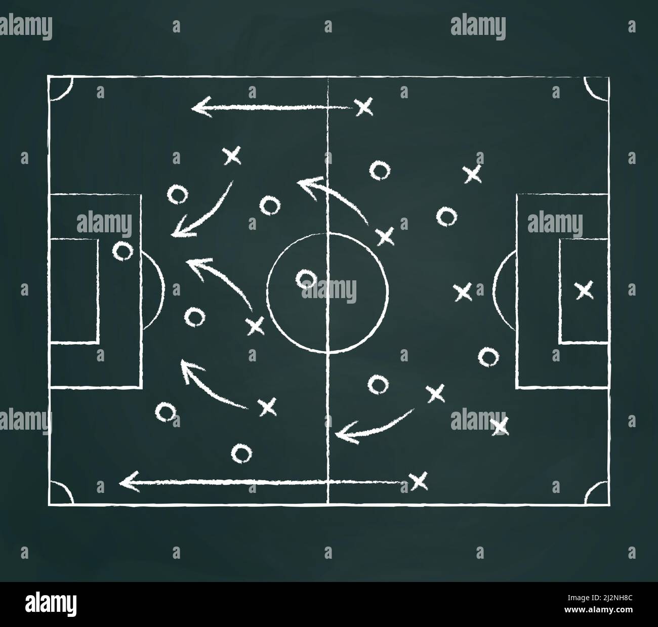 Dark board background with football tactics - Vector illustration Stock ...