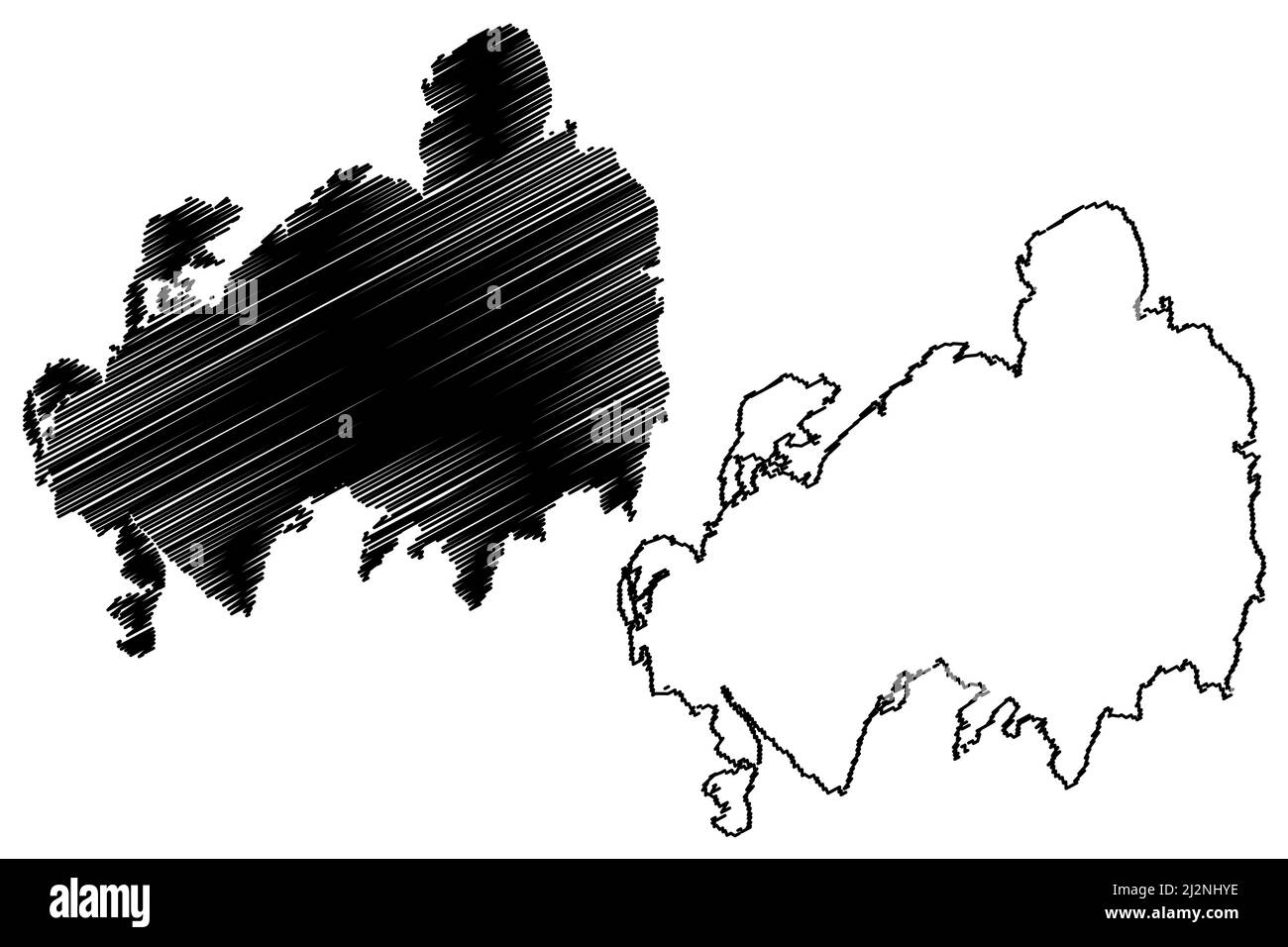 Orust island (Kingdom of Sweden) map vector illustration, scribble ...