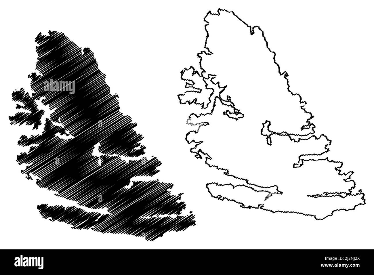 Otava island (Republic of Finland, Archipelago Sea) map vector ...