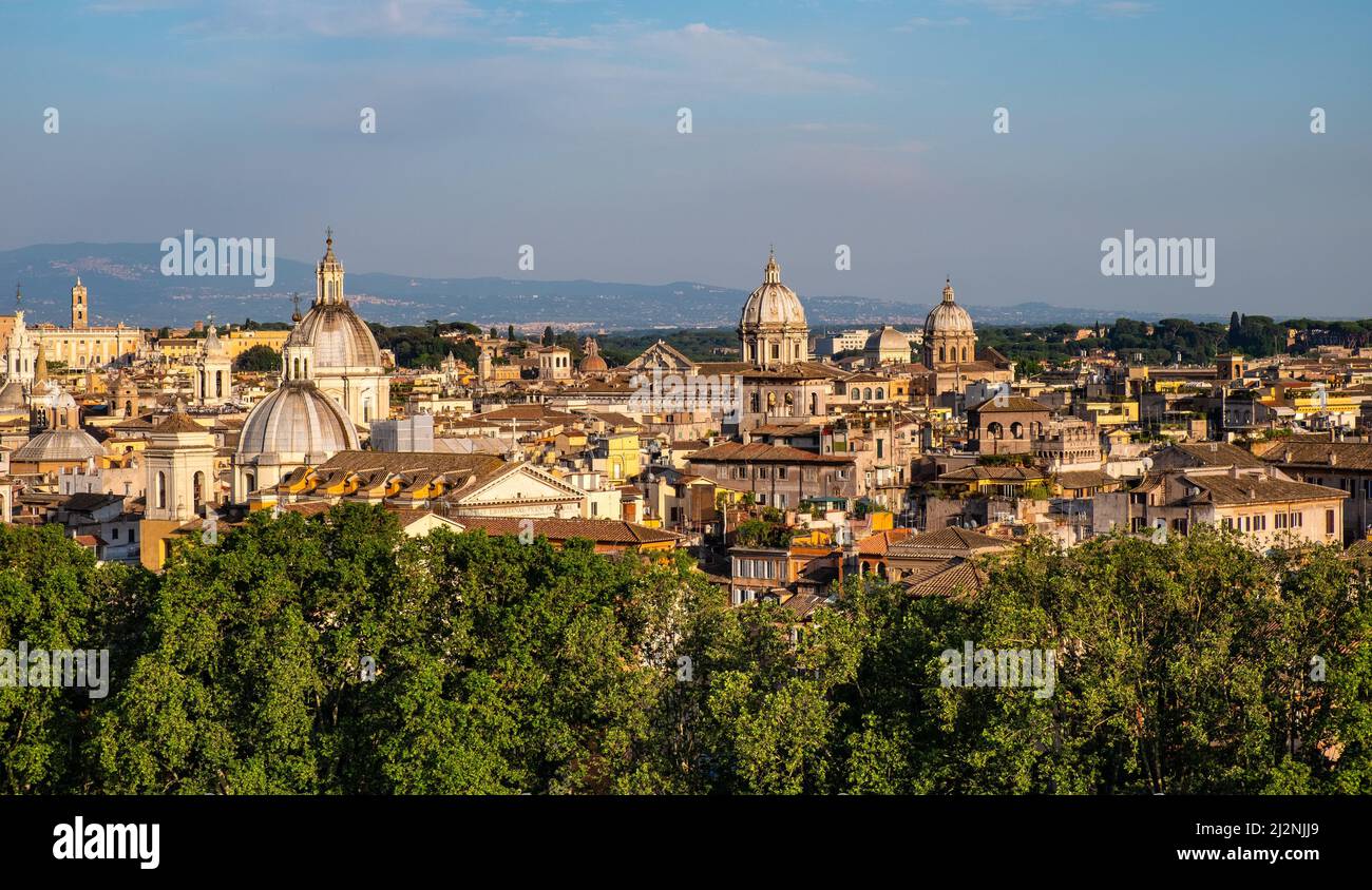 Rome, Italy - May 27, 2018: Panorama of historic center of Rome with ...