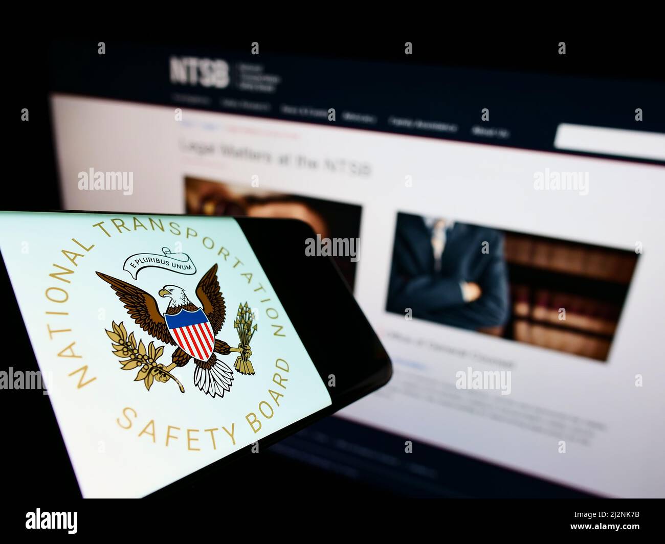 Cellphone with seal of US National Transportation Safety Board (NTSB ...
