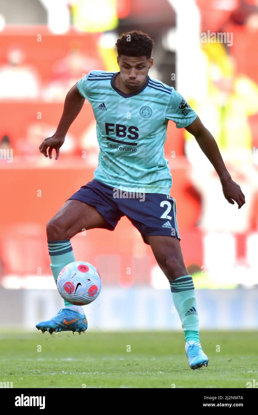 Leicester City's James Justin during the Premier League match at Old ...