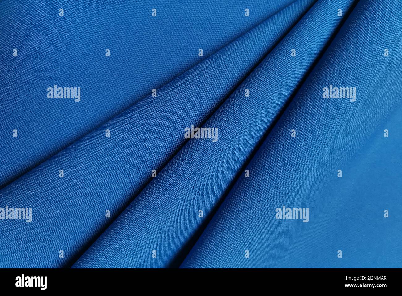 Blue crumpled or wavy fabric texture background. Abstract linen cloth ...