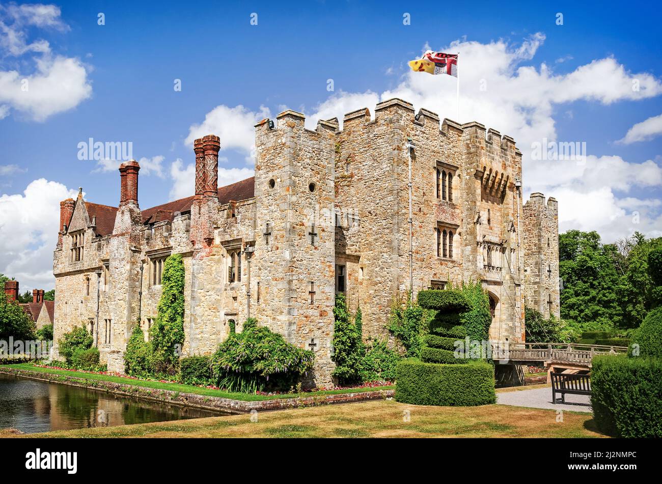 Hever Castle, United Kingdom - June 18, 2015: Panoramic view of Hever ...