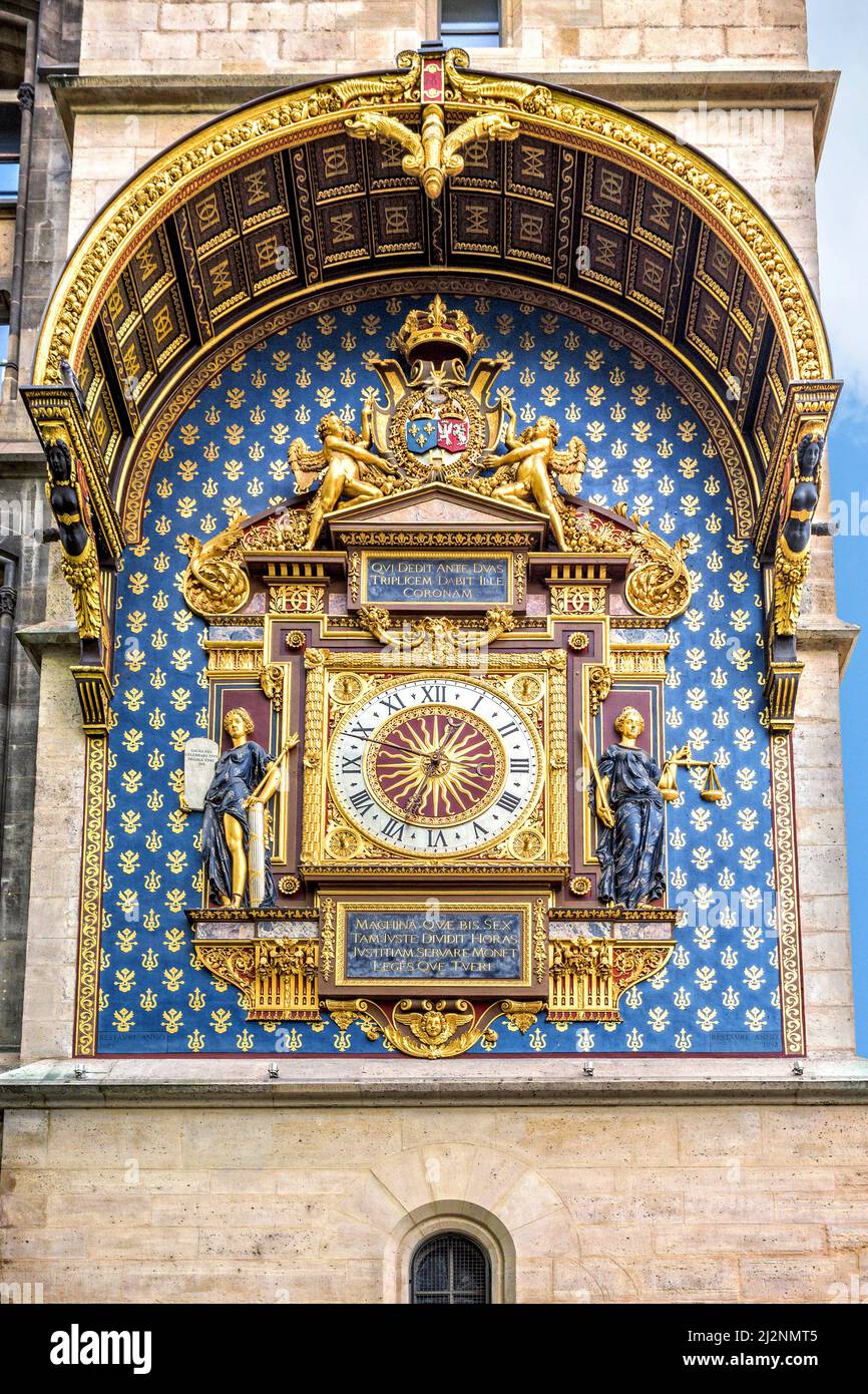 Paris, France - April 17th, 2015: The clock tower (Tour de l'Horloge ...